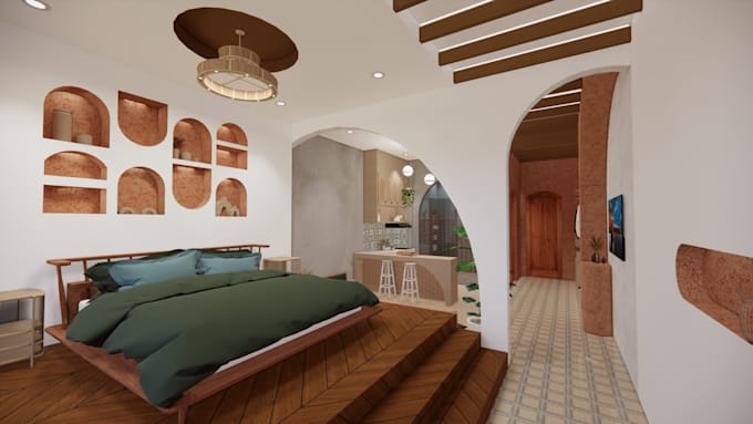 Create design and render realistic 3d interior design by Menaraku | Fiverr