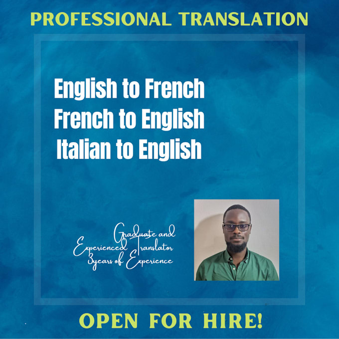 Provide a flawless english to french translation and vise versa ...