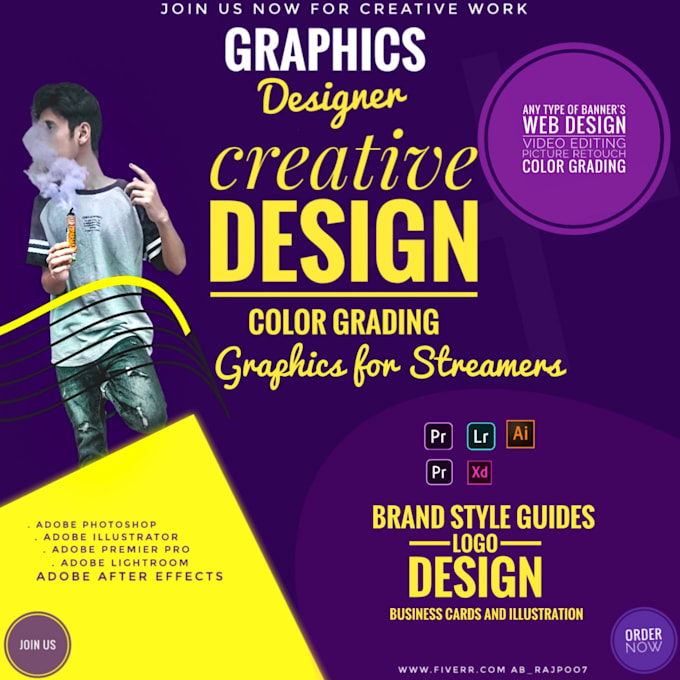 Do any graphic design you need and color grading by Mabdullah698 | Fiverr