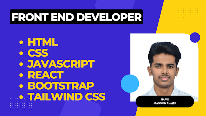 Be your front end developer in html css javascript, tailwind css by Masoodahmed_a | Fiverr