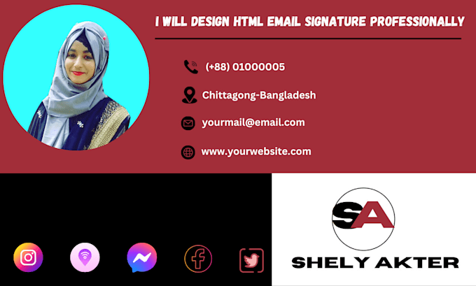 Create html email signature outlook signature by Rubyakter105 | Fiverr