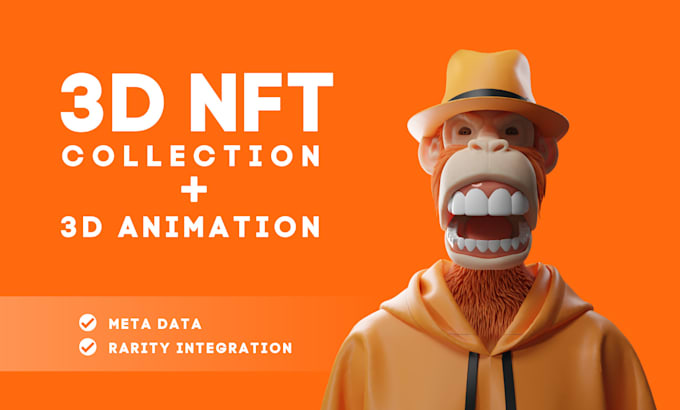 Design premium 3d nft art collections with 3d animation by Kaini_ | Fiverr