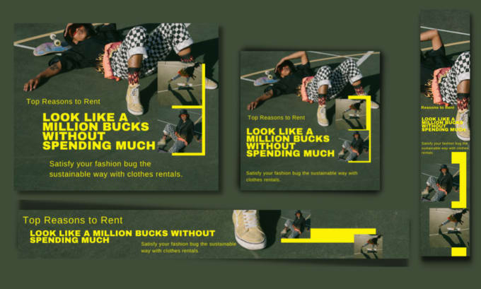 Design 6 sized html5 ads, gifs, animated banners linkedin and ig ...