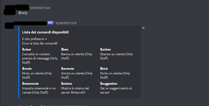 Dev you a discord bot or a custom mc java plugin by Maurobortoletto ...