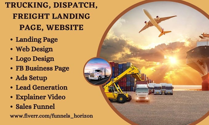 Design trucking logistics website, dispatch, transport, trucking company website by Funnels ...