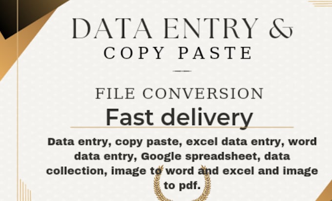 Do data entry and copy paste by Tahir_shah3344 | Fiverr