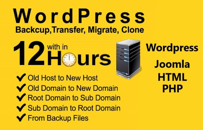 Backup, safely migrate or transfer your wordpress website to new host and domain by Egypt_waleed ...