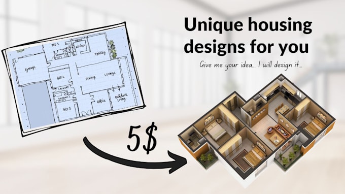 Draw 2d floor plan, 3d house plan by Kasundilanga | Fiverr