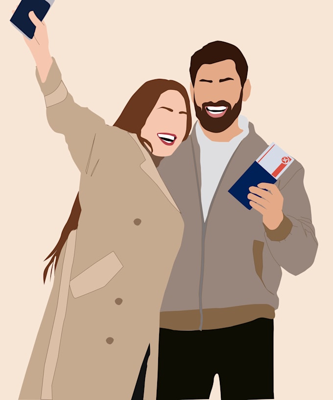 Draw a minimalistic vector portrait for your family by Soufianejana881 ...