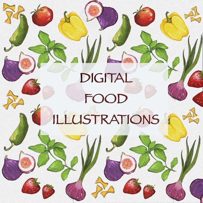 Draw digital food illustrations by Humaira1014 | Fiverr