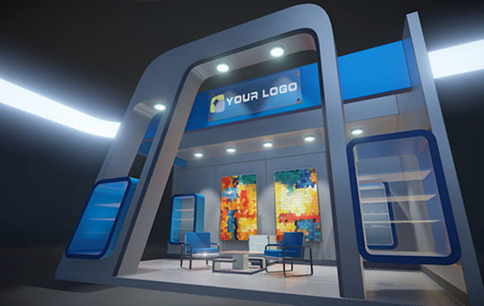 Do virtual booth, exhibition stand, 3d kiosk, product render by ...