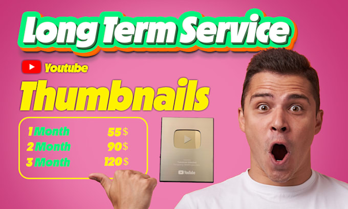 Design professional eye catchy youtube thumbnails for long term by ...