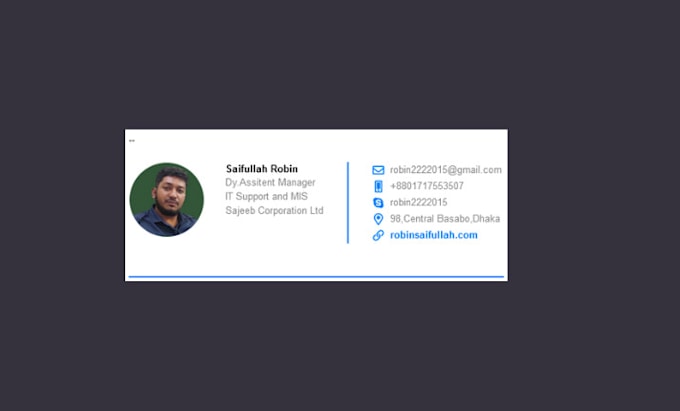 Design html clickable email signatures professionally for outlook and gmail by Saifullahrobin ...