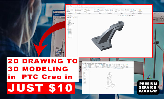 Design 2d and 3d models for manufacturing using ptc creo by ...