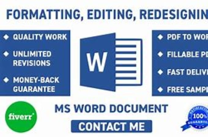 Format and design ms word doc by Uzairhmad4500 | Fiverr