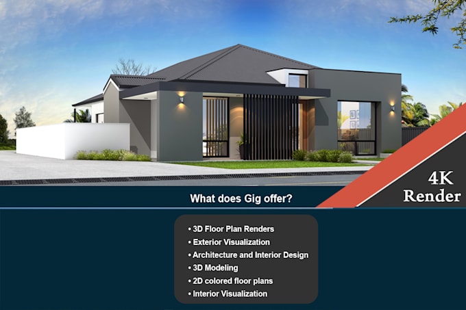 Design 3d exterior facade rendering for australian house by Vizulart ...