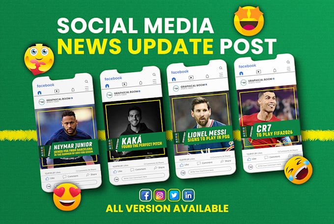 Design quick news update poster for social media newsfeed by ...