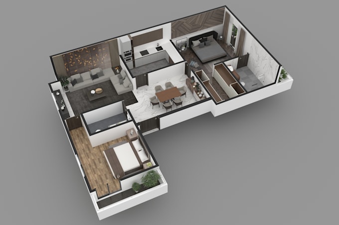 Design 2d and 3d floor plane by Arouhal | Fiverr