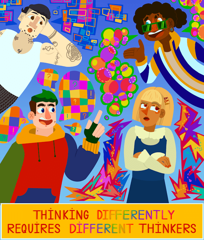 Draw illustration without line art with people or animals by ...