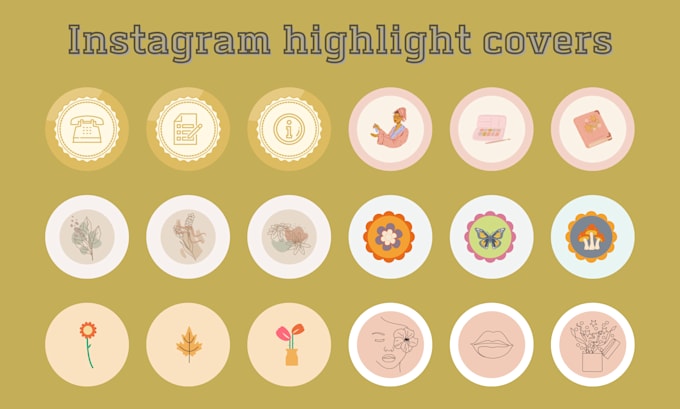 Create instagram stories highlight covers icons by Aurora_109 | Fiverr