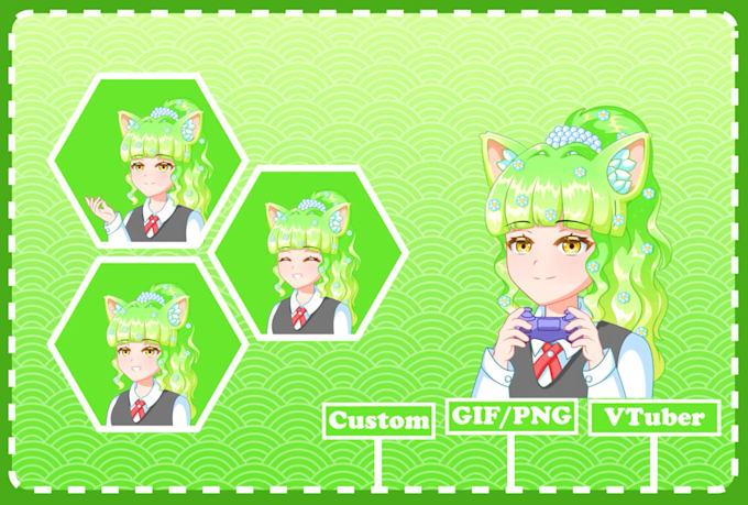 Create cute png tuber vtuber for your streams by Oppa_kakkoii | Fiverr