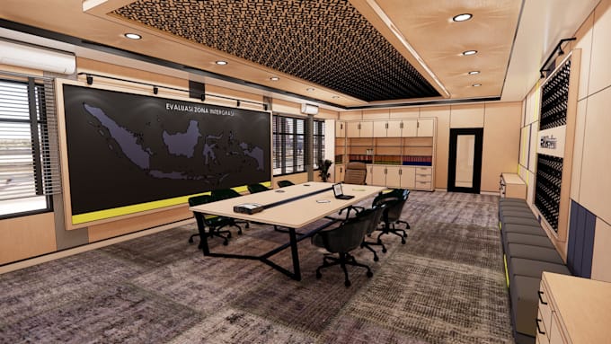 Design and redesign your office 3d realistic rendering by Ansharaslam ...