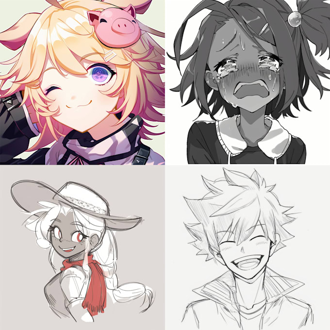 Create professional anime manga icons and characters for you by ...