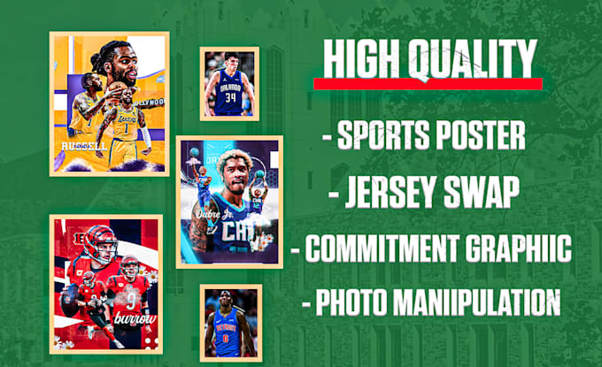 Make you a great sports graphic, committed edit ,jersey swap by ...