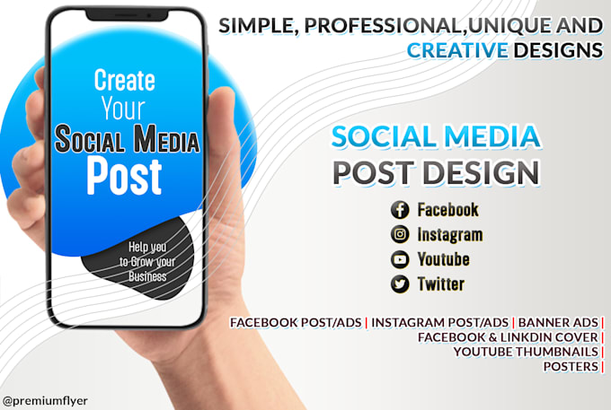 Design creative professional social media posts by Premiumflyer | Fiverr