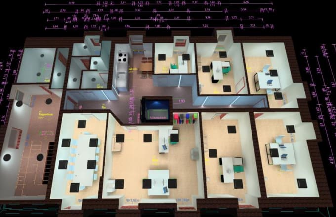 Electrical floor planing lighting plan 3d by Farescheikh | Fiverr