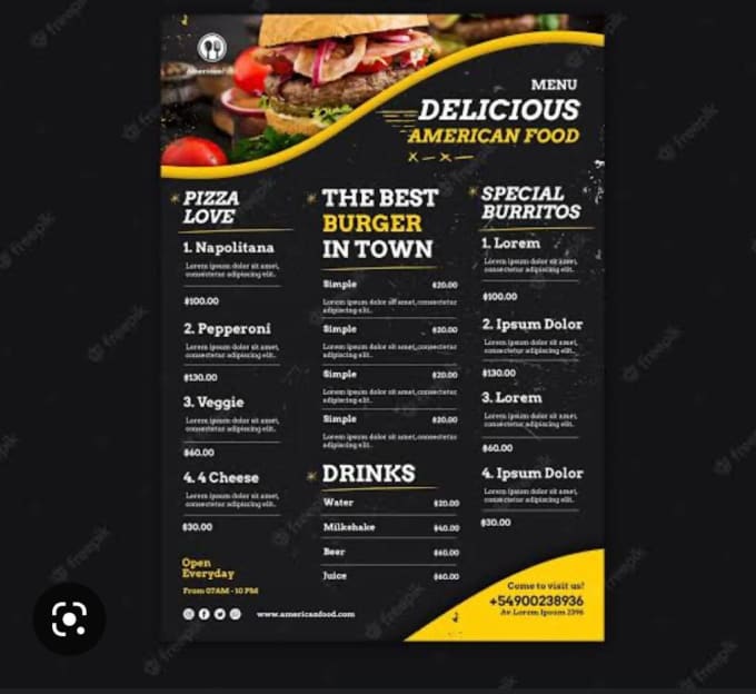 Design amazing menus and price list for restaurants in 1 day by ...
