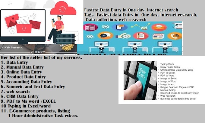 Do fastest data entry in 24hrs and internet search by Asimqureshi217 ...