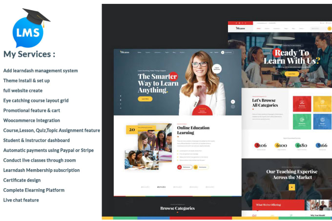 Make your learning management system lms website by Hasan1221 | Fiverr