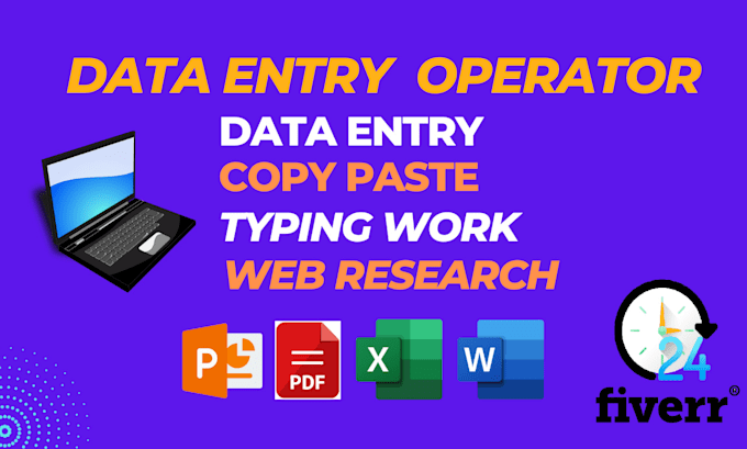 Do data entry,copy paste,typing work,pdf to word ro excel by Faysal840 | Fiverr