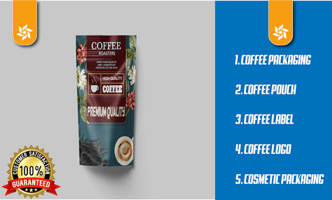 Design creative coffee packaging, coffee label, coffee pouch or food ...