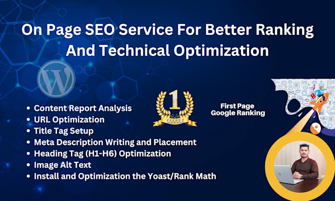 Do on page seo for better ranking and technical optimization by Dmshohagmiah | Fiverr