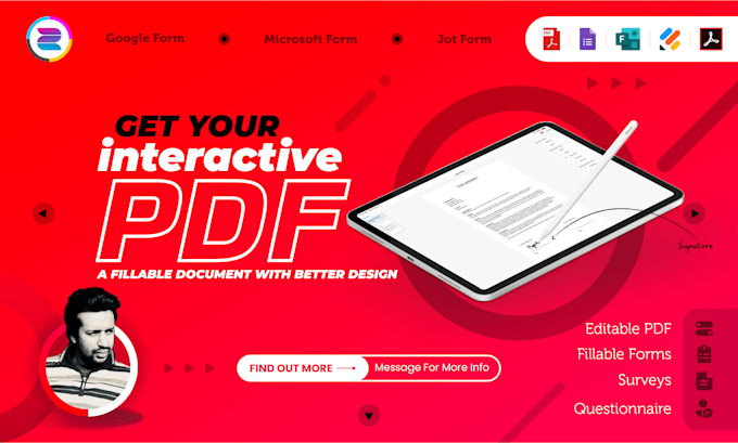 Create an interactive pdf, fillable form, questionnaire, survey and ...