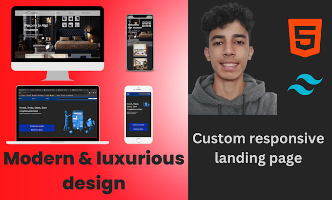 Build and design a responsive custom landing page by Islamegueniari | Fiverr