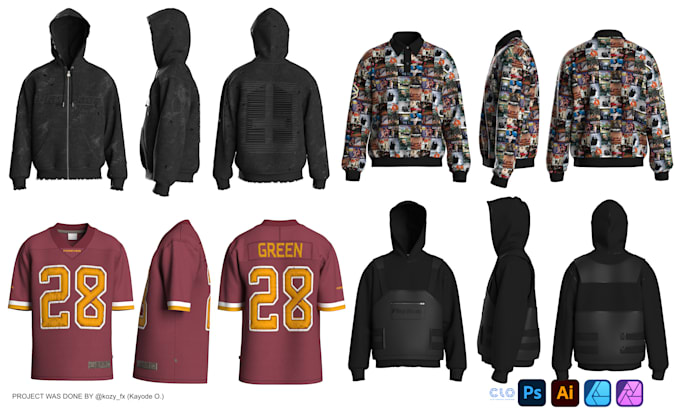 Create a realistic 3d fashion design and 3d clothing mockup for your ...