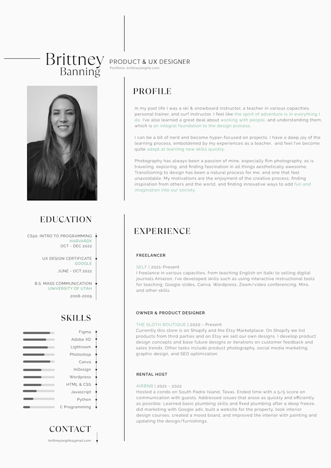 Redesign and customize your resume by Brittneyleighb | Fiverr
