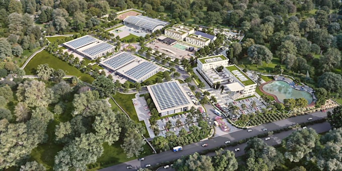 Create stunning aerial master plan 3d rendering by Dh3dviz | Fiverr