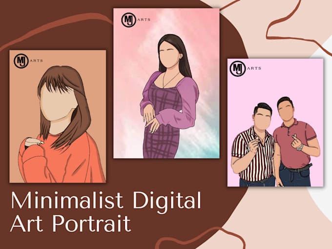 Draw faceless, minimalist digital portrait by Mary285 | Fiverr