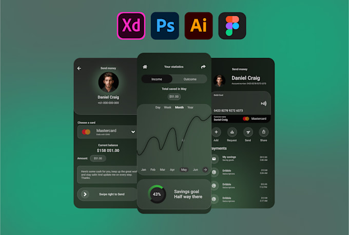 Design stunning, interactive mobile app ui with mockup figma by I ...