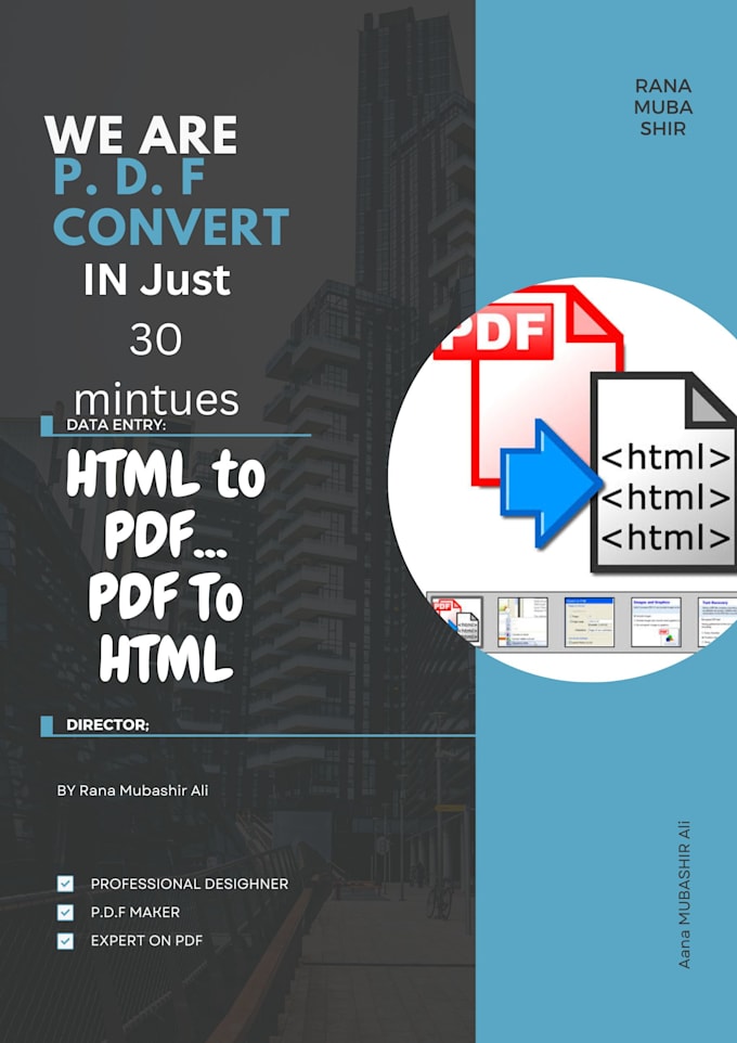 Convert html to pdf or pdf to html in just 20 minutes by ...
