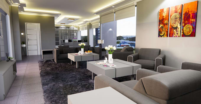 Design or redesign your living room in 3d with rendering by Ansharaslam ...