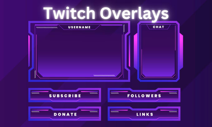 Design custom animated twitch overlay stream package, logo, screen ...