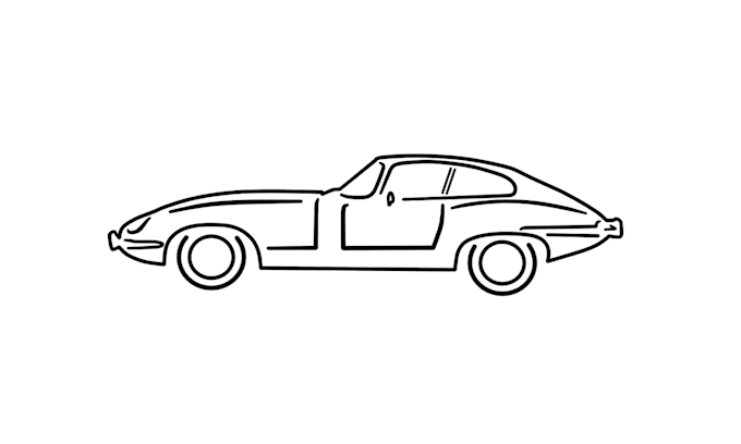 Create a detailed line art illustration of your car in profile by ...
