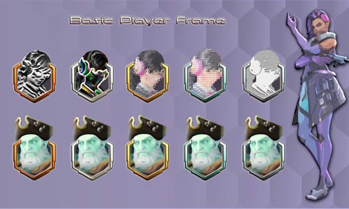 Make a custom overwatch player frame overlay, character icon stylised ...