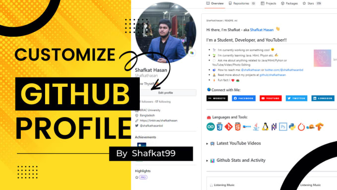 Edit Modify Customize Your Github Profile By Shafkat99 Fiverr