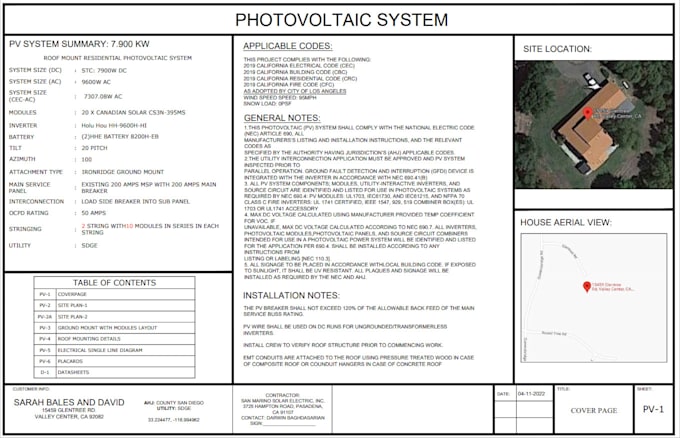 Design solar and ess permit plan permit plans for us market by Sgsolars ...